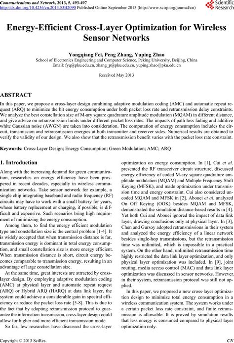 Energy Efficient Cross Layer Optimization For Wireless Sensor Networks