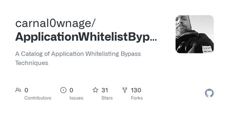 Github Carnal0wnageapplicationwhitelistbypasstechniques A Catalog