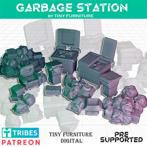3d Printable Garbage Station By Tiny Furniture