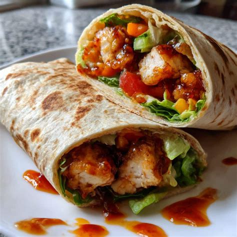 Easy Sweet Chili Chicken Wrap Spicy Asian Fusion Lunch
