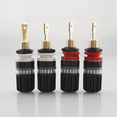 하이 엔드 황동 스피커 바인딩 포스트 Audiophile 앰프 스피커 터미널 커넥터 바나나 잭 사운드 오디오 커넥터 어댑터