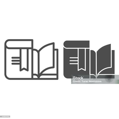 교과서 및 노트북 라인과 단색 아이콘 학생 책 및 통합 문서 교육 벡터 디자인 개념 흰색 배경에 윤곽 스타일 그림 교과서에 대한 스톡 벡터 아트 및 기타 이미지 Istock