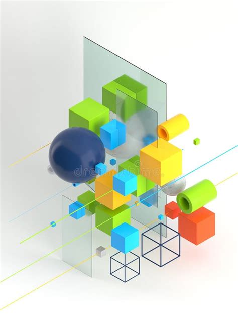 Abstract 3d Render Visualization Background Template Modern