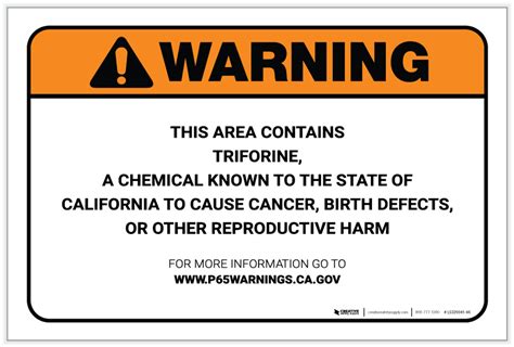 Warning Prop 65 Triforine Label