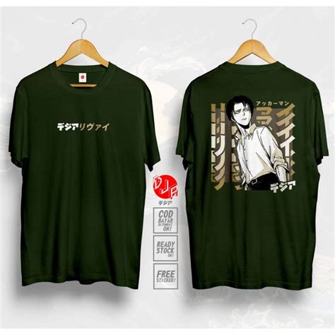 เสื้อยืด แขนสั้น ผ้าฝ้าย พิมพ์ลาย Levi Ackerman Attack On Titan สําหรับ Unisex S 5xl Th