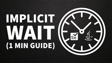How To Use Implicit Wait 1 Minute Guide Selenium Java Youtube