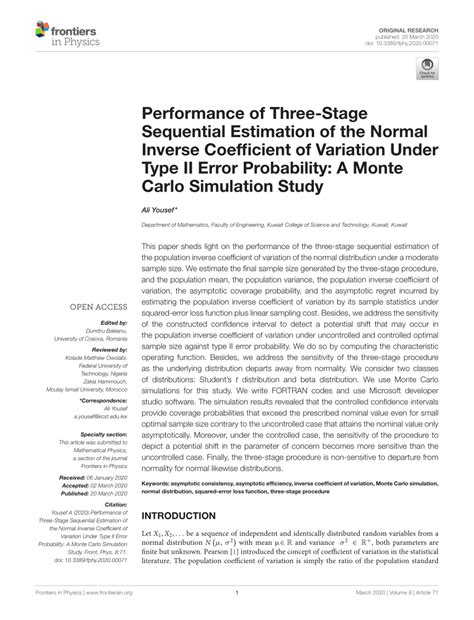 Pdf Performance Of Three Stage Sequential Estimation Of The Normal