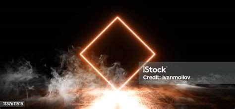 연기 추상 네온 어두운 그런 지 구체적인 배경 아스팔트 착시 형광 황색 주황색 활기 빛나는 빈 공간 공상 과학 Fi 미래 지향적