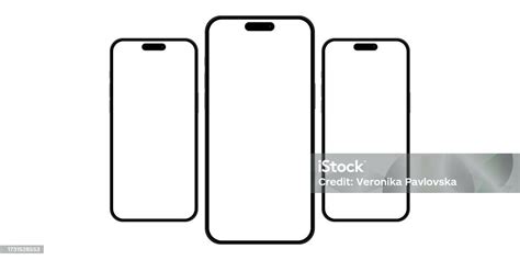 투명한 화면이 있는 사실적인 모델 스마트폰 세트 스마트폰 모형 컬렉션입니다 앞에 전화 모형 휴대폰 사실적이고 평평한 라인 스타일 벡터 Eps 10 3차원 형태에 대한 스톡