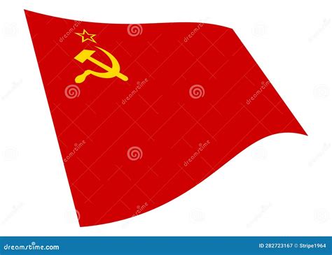 Ussr Cccp Waving Flag Graphic With Clipping Path 3d Illustration Stock Illustration