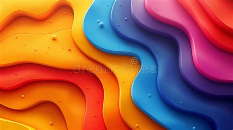Colorful Abstract Waves With Vibrant Hues Dynamic Energy Bold Design And Playful Shapes Stock