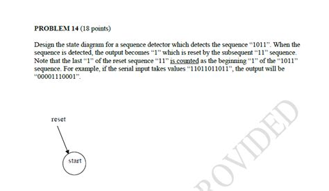 Solved Design The State Diagram For A Sequence Detector