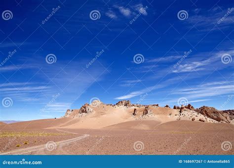 Amazing Sky And Rock Formations In The Puna De Atacama Argentina Stock