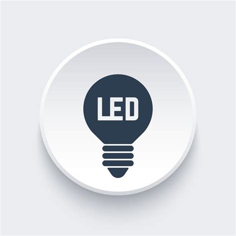 Led Light Bulb Icon On Round 3d Shape 12117235 Vector Art At Vecteezy
