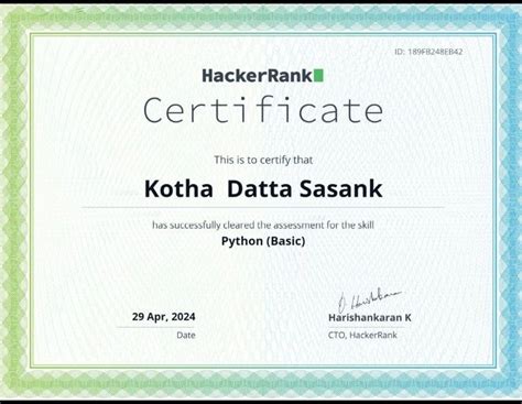 Kotha Datta Sasank On Linkedin 🌟hello Connections 🌟 Im Happy To Share My Latest Achievement🚀 With
