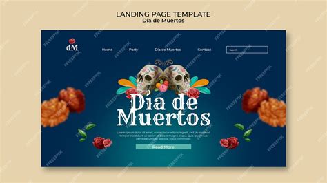 Dia De Muertos 방문 페이지 템플릿 무료 Psd 파일