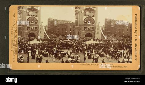 life saving canvas chute milwaukee carnival 1898 by universal stereoscopic view co stock