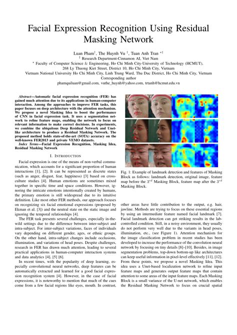 PDF Facial Expression Recognition Using Residual Masking Network