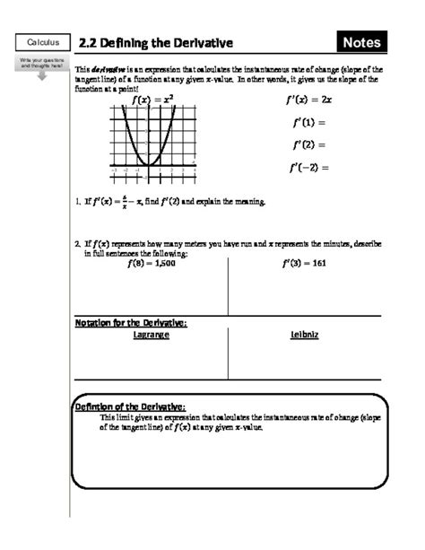 Ap Calculus Ab Unit 2 Differentiation Definition And Fundamental
