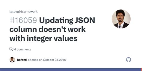 Updating Json Column Doesnt Work With Integer Values · Issue 16059