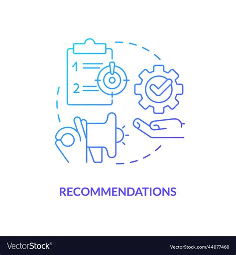 Recommendations Blue Gradient Concept Icon Vector Image