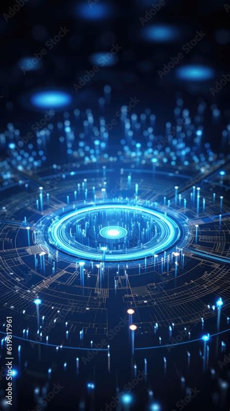 Abstract Technology Background Of A Quantum Computing System With Processor And Electronic