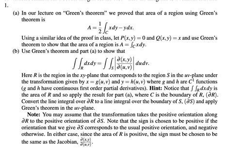 solved a in our lecture on green s theorem we proved