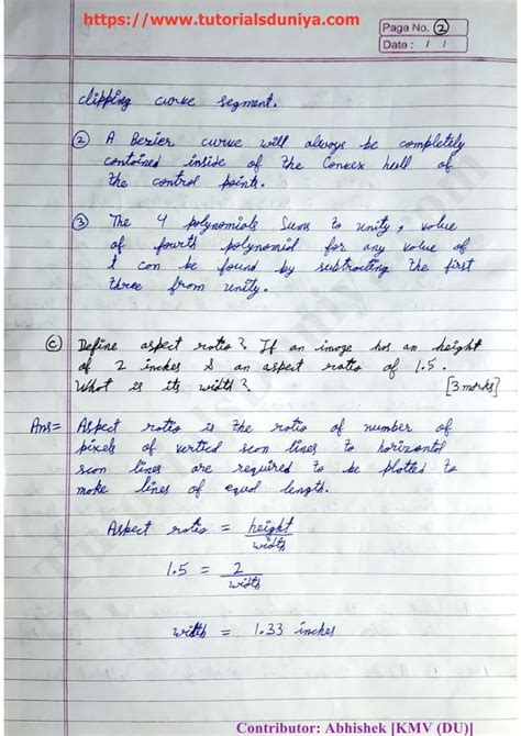 Solutions Computer Graphics Question Paper 2018