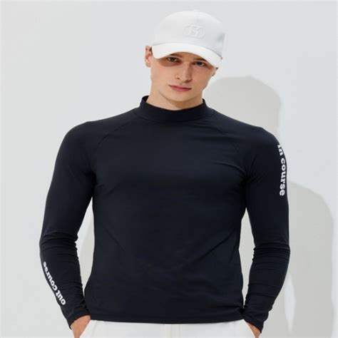 Lf 헤지스골프 남성 로고 포인트 하이넥 티셔츠 Huts2d981bk 에누리 가격비교