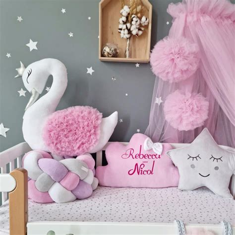 Princess Pillow Swan Light Blush Side Crib Pillow Karistudio