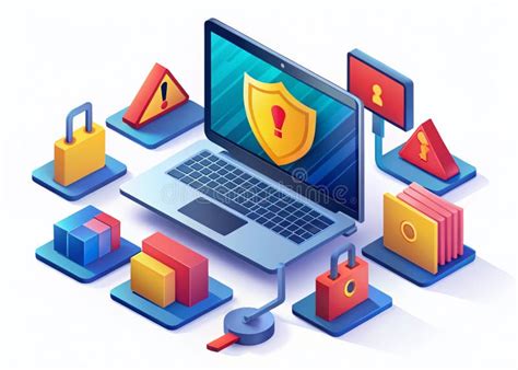 Isometric Illustration Of A Ransomware Attack On A Business Computer