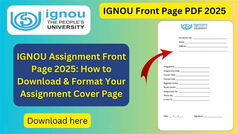 Ignou Assignment Front Page 2025 How To Download And Format Your Assignment Cover Page