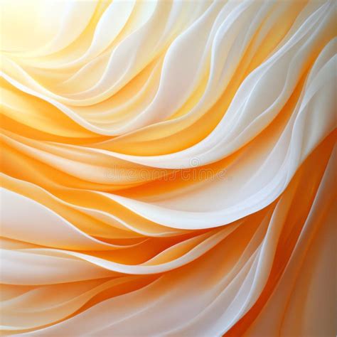 Abstract Waves In Soft Orange And White Colors Creating A Soothing Visual Effect Stock