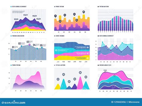 Financial Infographic Business Bar Graph And Line Histogram Economic
