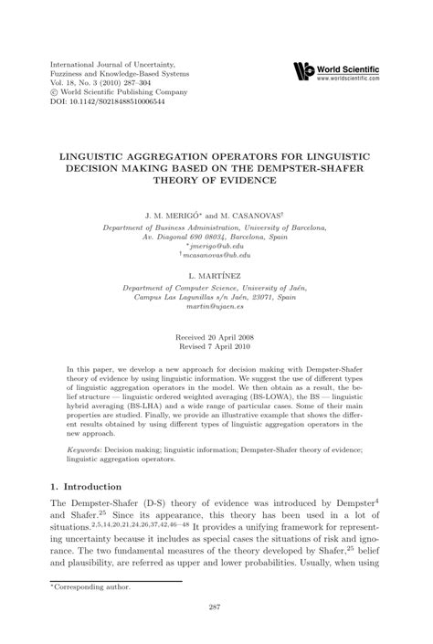 Pdf Linguistic Aggregation Operators For Linguistic Decision Making