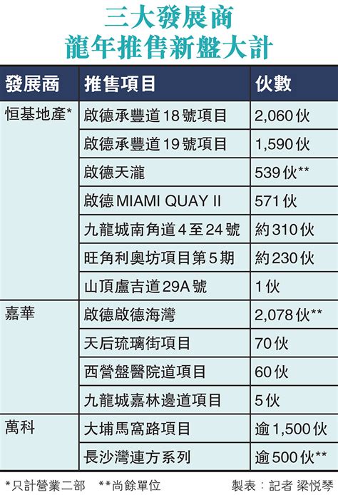 龍年伊始發展商積極部署推新盤 香港文匯報