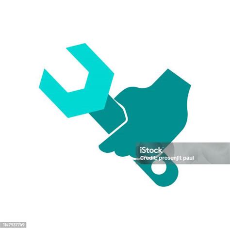 스 패너 수리 해머 세트 스크류 드라이버 설정 장비 서비스 유지 보수 기술 작업 도구 아이콘 건설 산업에 대한 스톡 벡터 아트