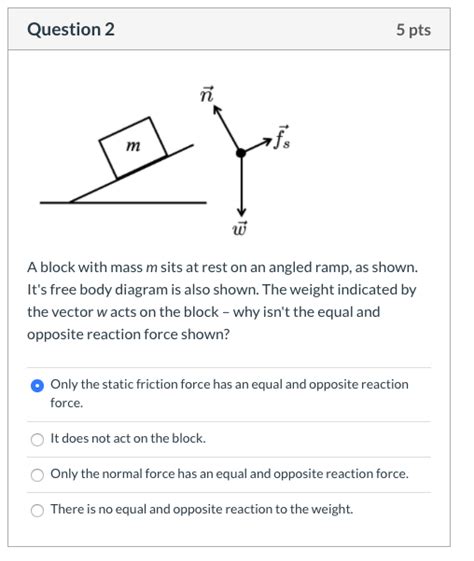 Solved Question 2 5 Pts A Block With Mass M Sits At Rest On Chegg Com
