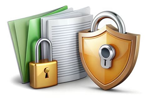 Illustration Document Security Shield Lock Cartoon Premium Ai Generated Image