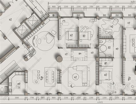 800平展厅平面布置图施工图cad施工图下载[id 101663644] 建e施工图