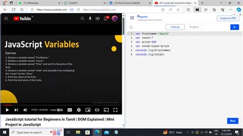 javascript experiment 1️⃣ joel jacson j posted on the topic linkedin