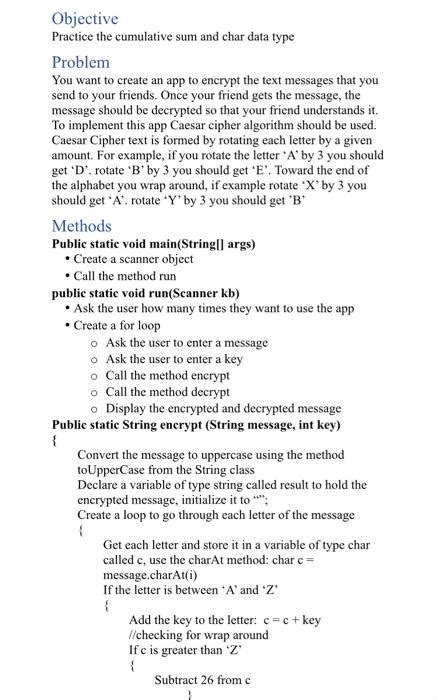 Solved Objective Practice The Cumulative Sum And Char Data