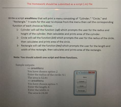 Solved The Homework Should Be Submitted As A Script M