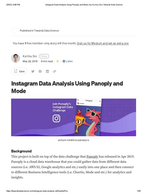 instagram data analysis using panoply and mode by ka hou sio towards data science pdf