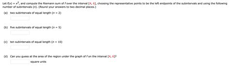 solved let f x x2 and compute the riemann sum of f over