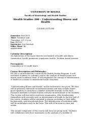 Hs 200 Fall 2019 Jim Sept 5 3 Docx University Of Regina Faculty Of