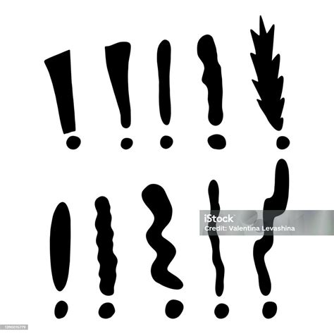 Sketch Doodle Hand Drawn Exclamation Mark Exclamation Mark Punctuation Sign Warning Attention