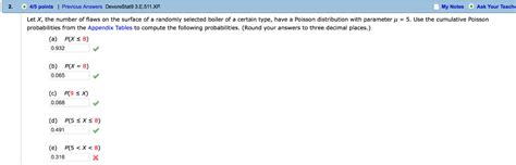 Solved Let X The Number Of Flaws On The Surface Of A