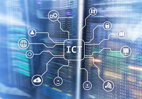 Premium Photo Ict Information And Communications Technology Concept On Server Room Background