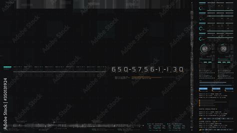 Futuristic Hi Tech Graphic User Interface Head Up Display With Digital Code And Data Info